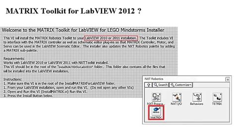 Solved Matrix Toolkit For Labview 2012 For Lego Mindstorms Installer