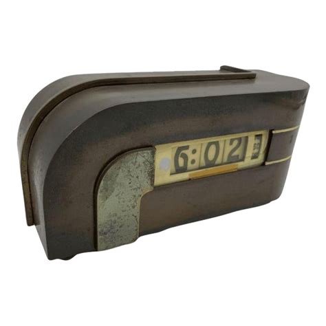 Circa 1934 Kem Weber Model 304 Zephyr Copper Digital Clock By Lawson