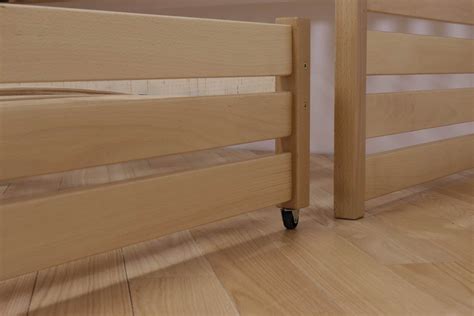 ᐉ Ліжко односпальне з додатковим спальним місцем і шухлядами ДрімКО Сімба з масиву бука 90х190