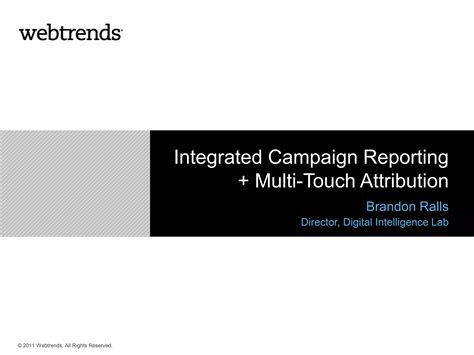 Integrated Campaign Performance Multi Touch Attribution PPT