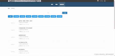 计算机毕业设计之基于ssm框架的微博舆情监测系统的设计与实现基于ssm的微博情感分析 Csdn博客