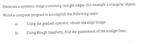 Solved C Implement Hough Transform For Detection Of Chegg