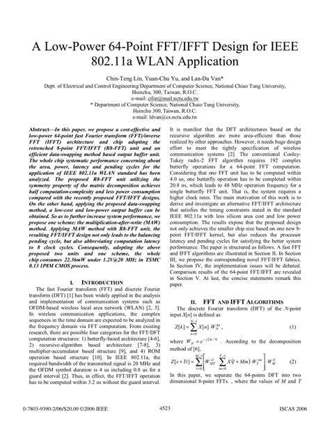 Pdf A Low Power 64 Point Fftifft Design For Ieee 80211a Wlan Application