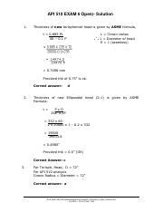 API 510 Exam 6 Open Solution Pdf API 510 EXAM 6 Open Solution 1 Thickness Of New