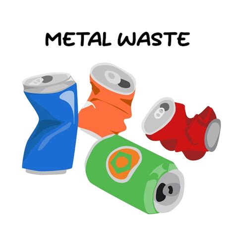 Conjunto De Vectores De Residuos De Metal Conjunto De Latas De Refresco