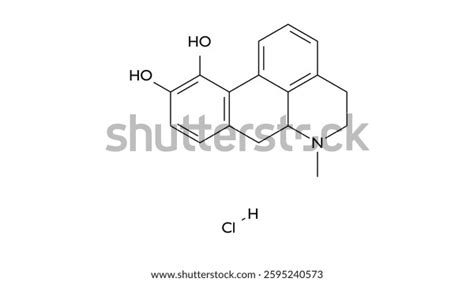 Apomorphine Hydrochloride Molecule Structural Chemical Formula Stock Illustration 2595240573