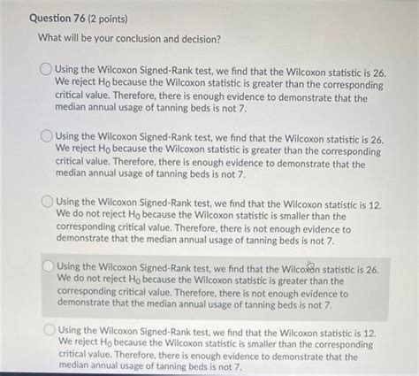 Solved Problem Nonparametric Methods Points Part Chegg