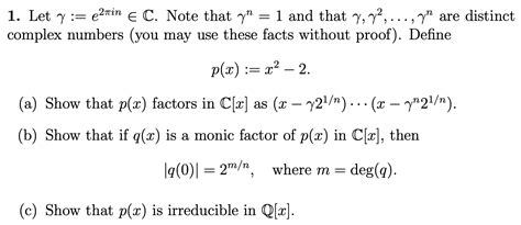 Solved Let γ e πinC Note that γn and that γ γ γn Chegg com