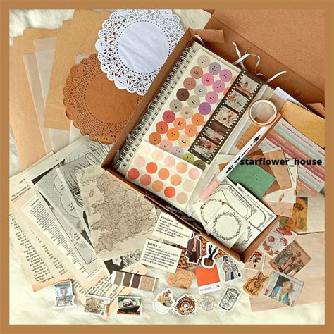 Jual Jurnal Kit Vintage Scrapbook Bujo Aesthetic Murah Dekorasi Deco