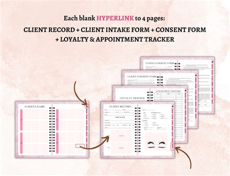 HYPERLINK Digital Lash Client Record Book Goodnotes Notability Eyelash