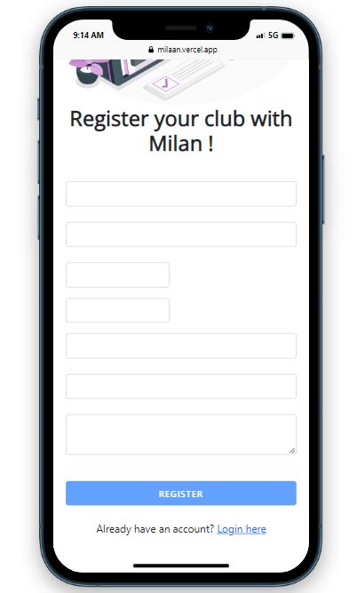 Club Registration Login Page Issue 269 Milancommunity Milan GitHub