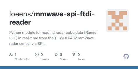 Github Loeensmmwave Spi Ftdi Reader Python Module For Reading Radar Cube Data Range Fft In