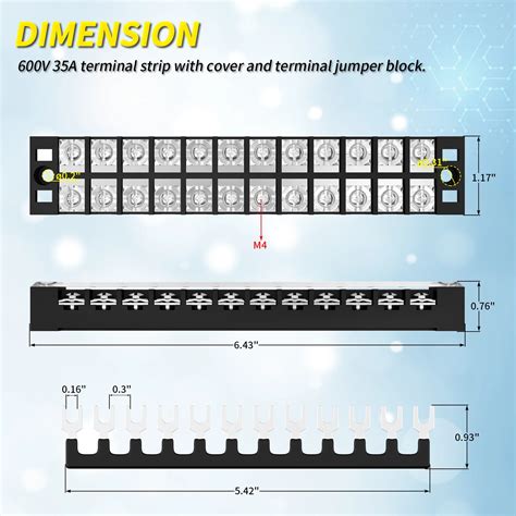 35a Terminal Block 12 Position Dual Row And Pre Insulated