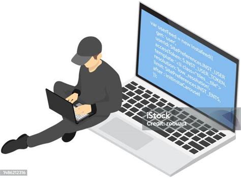 사람은 키보드 프로그래밍 코딩에서 노트북 타이핑 작업을 하고 있습니다 해커가 프로그램 코드를 해킹합니다 검색에 대한 스톡 벡터 아트 및 기타 이미지 Istock