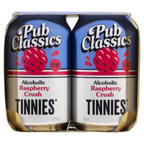 Tinnies Pub Classics Raspberry Crush Single 6 And 24 Pack Deals