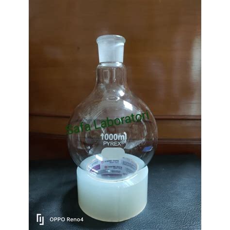 Jual Labu Alas Bulat 1000ml Pyrex Labu Didih Boiling Flask 1000ml