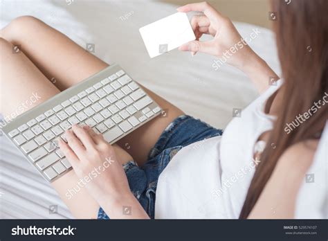 Sexy Woman Typing On Computer Keyboard Stock Photo Shutterstock