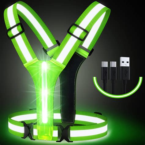 Simket Led Light Up Running Vest Reflective Vest For Walking At Night