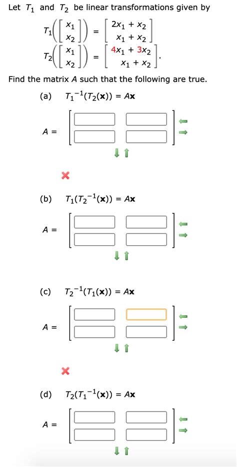 Solved Let T And T Be Linear Transformations Given By X Chegg Com