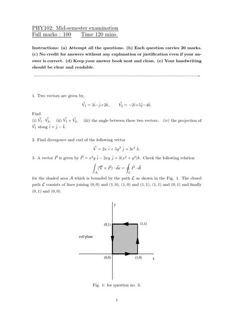 Mid Sem Phy102 Pdf Electricity Physics