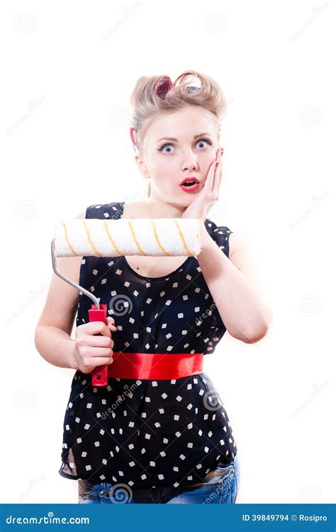 Jeune Femme De Pin Up Blonde Attirante Photo Stock Image Du Ayant