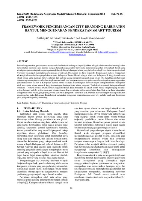 Pdf Framework Pengembangan City Branding Kabupaten Bantul Menggunakan Pendekatan Smart Tourism