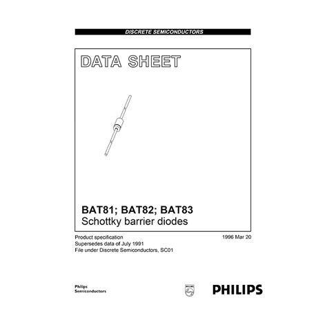 Bat82 Philips Schottky Barrier Diode Datasheet