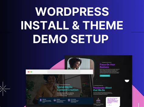 wordpress install and demo theme setup upwork