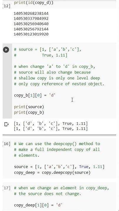 Deep And Shallow Copies Of The Python Copy Module Python Education Programming Pythons