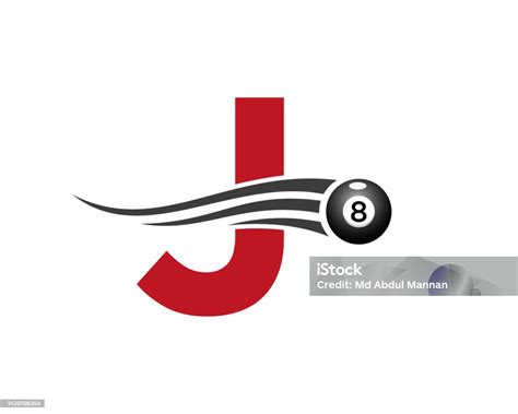 편지 J 당구 또는 당구장 또는 8 볼 풀 클럽 기호 벡터 템플릿을위한 수영장 게임 로고 디자인 8에 대한 스톡 벡터 아트 및 기타 이미지 Istock