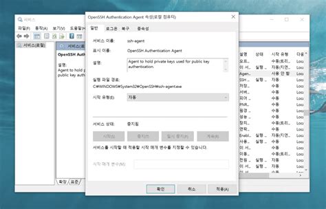 윈도우 Openssh Agent 실행하는 방법