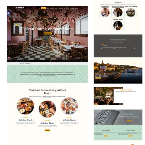 website development on wordpress for ambar restaurant on behance