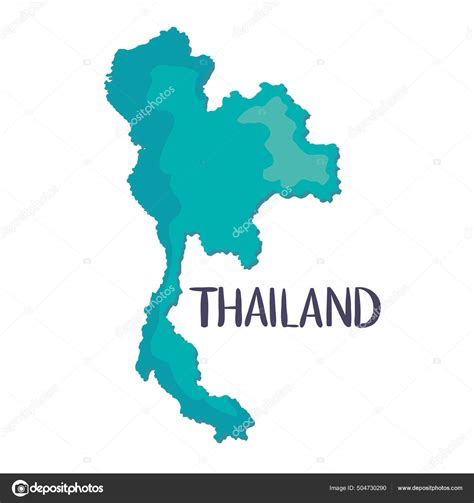 Tailandia Mapa Azul Vector De Stock 504730290 De Yupiramos