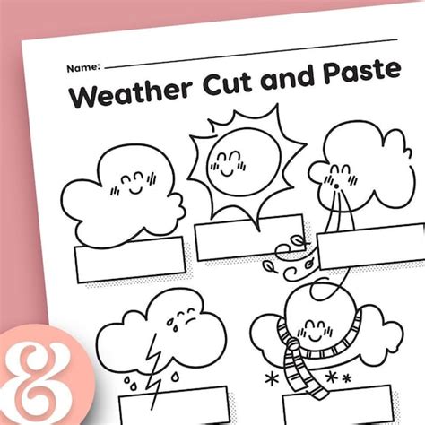 Weather Cut And Paste Hands On Gluing Activity Printable Etsy