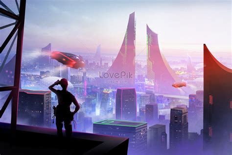 미래 기술 도시 일러스트 무료 다운로드 Lovepik