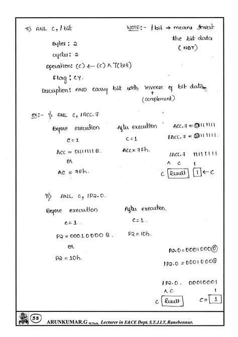 microcontrollers 8051 notes written by arun kumar g associate