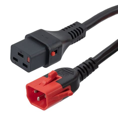IEC LOCK C19 To Dual Locking C14 15A 250V 6ft