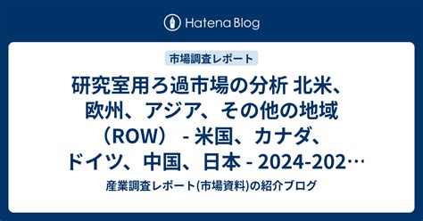 研究室用ろ過市場の分析 北米、欧州、アジア、その他の地域（row） 米国、カナダ、ドイツ、中国、日本 2024 2028 年の市場規模
