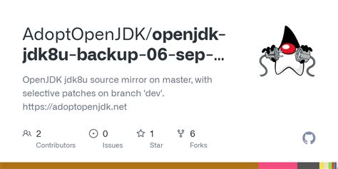 Github Adoptopenjdk Openjdk Jdk8u Backup 06 Sep 2018 Openjdk Jdk8u Source Mirror On Master