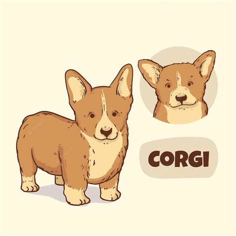 손으로 그린 개 품종 그림 무료 벡터