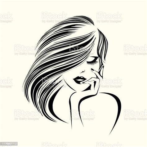 대담한 메이크업 길고 물결 모양의 헤어 스타일과 우아한 매니큐어와 아름다운 여자 아름다움 헤어 및 네일 살롱 로고 아름다움에 대한 스톡 벡터 아트 및 기타 이미지 Istock