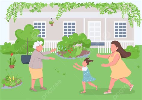 زيارة الجدة شقة اللون التوضيح النواقل زيارة متحمس Infographic المتجه