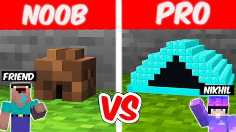 Minecraft NOOB Vs PRO SAFEST TINY HOUSE BUILD CHALLENGE YouTube