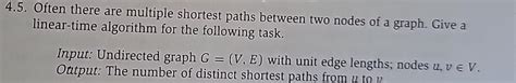 Solved 45 ﻿often There Are Multiple Shortest Paths Between