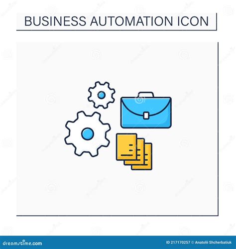 Implementing Business Automation Color Icon Stock Vector Illustration Of Machine Modern