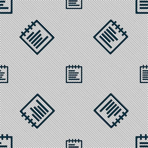 Geometric Texture Seamless Pattern Featuring A Notepad Icon Symbol