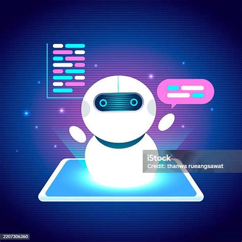 디지털 인터랙션을 지원하는 미래형 Ai 챗봇 가상 비서에 대한 스톡 벡터 아트 및 기타 이미지 가상 비서 고객 서비스 담당자 대화 풍선 문자 기호 Istock