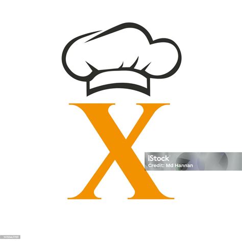 편지 X 레스토랑 로고 개념 요리사 모자 벡터 템플릿 레스토랑 요리사 모자 로고 기호 그릇에 대한 스톡 벡터 아트 및 기타 이미지 그릇 디자인 레스토랑 Istock
