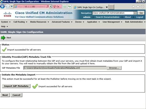 Configure Saml Sso On Cisco Unified Communications Manager With Adfs 3
