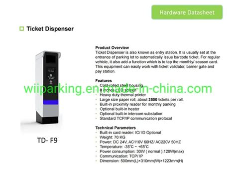 Fanfold Thermal Parking Ticket Dispensers Systems Parking Ticket